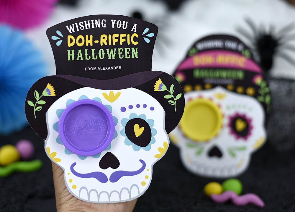 Printable Skull Play Doh Holders: A DOH-RIFFIC Halloween Classroom Gift ...