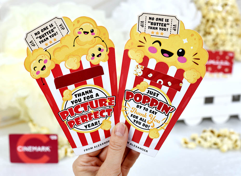 Add a Pop of Appreciation with Our Printable Popcorn Gift Card Holder ...