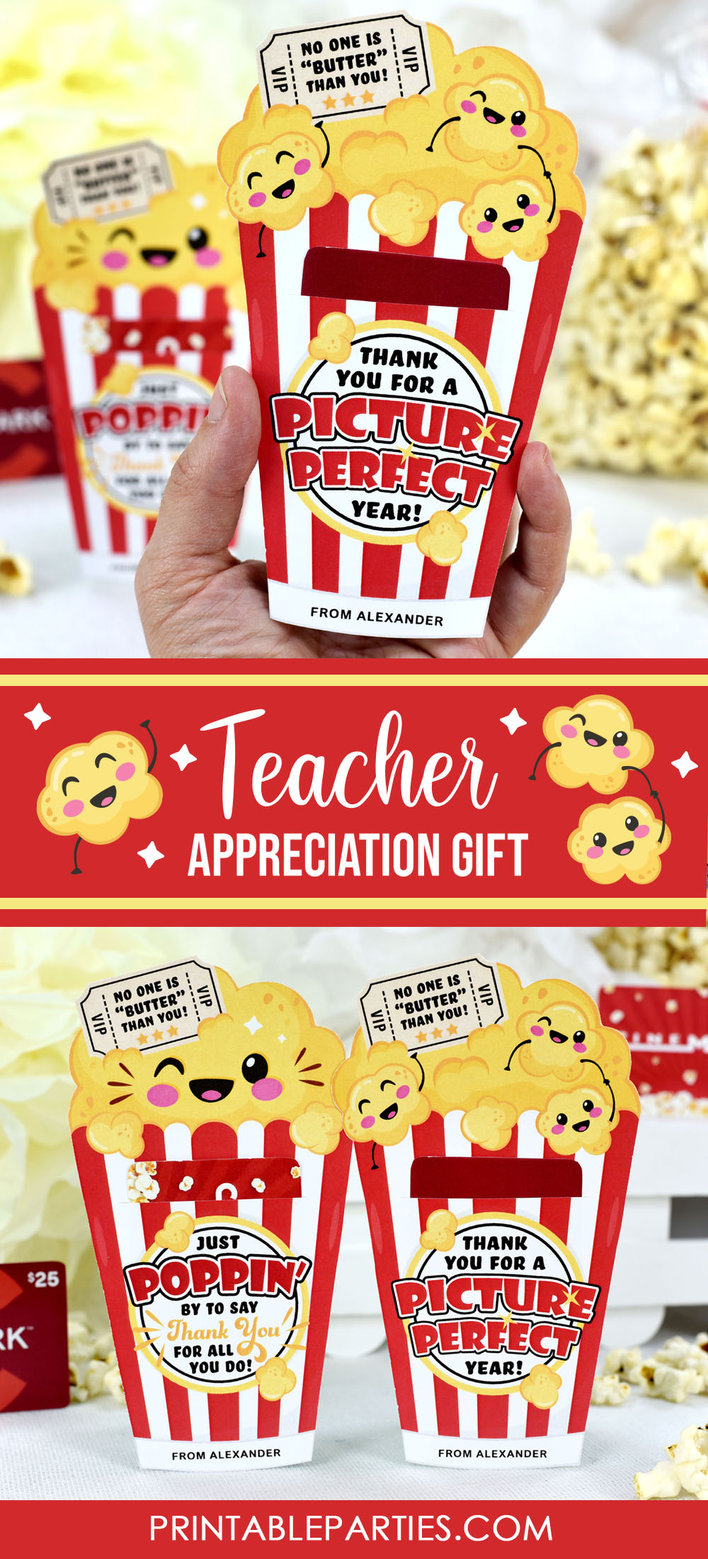 Add a Pop of Appreciation with Our Printable Popcorn Gift Card Holder ...
