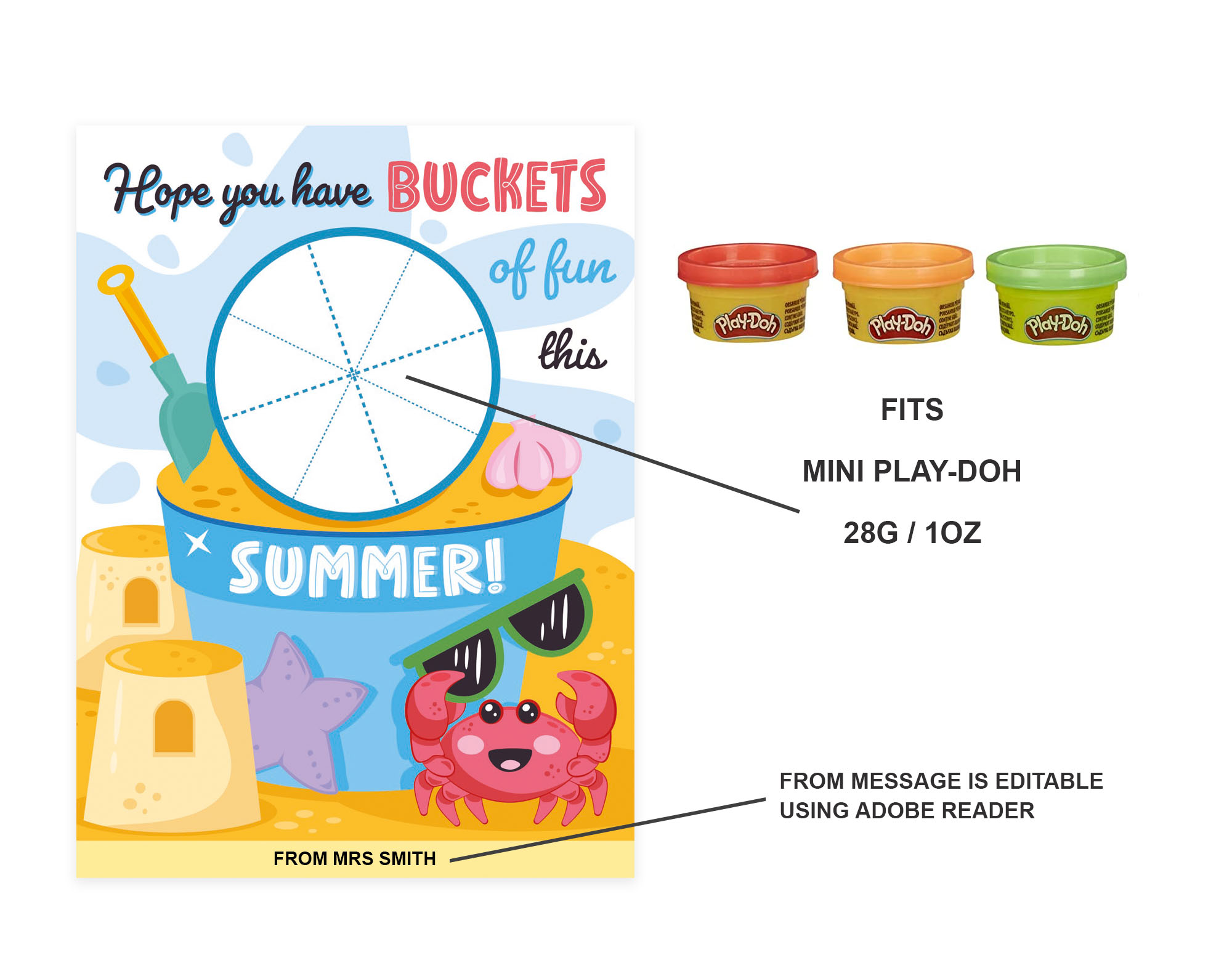 4 Super cute printable play doh holders for summer - Printable Parties