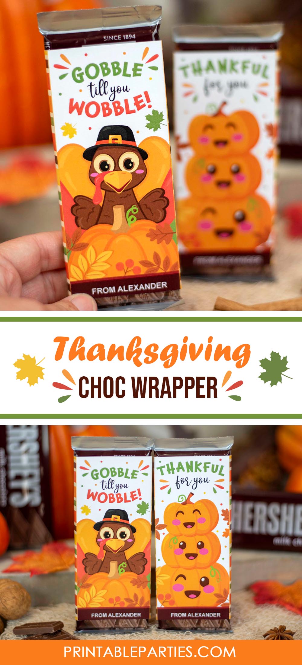 DIY Thanksgiving Candy Wrappers: Printable Favors Your Kids Will Love