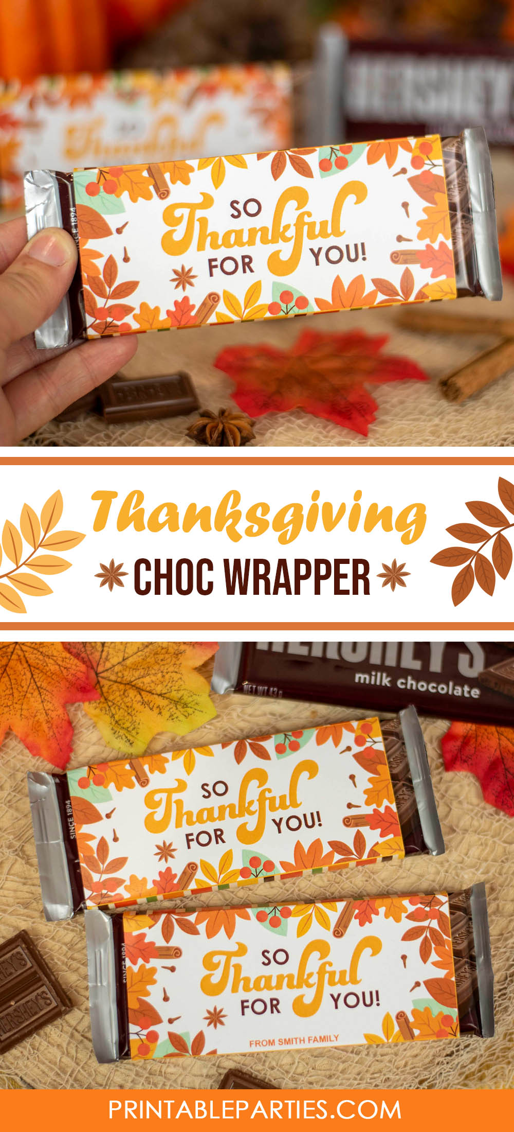 Printable Thanksgiving Chocolate Bar Wrappers: The Perfect Thanksgiving ...