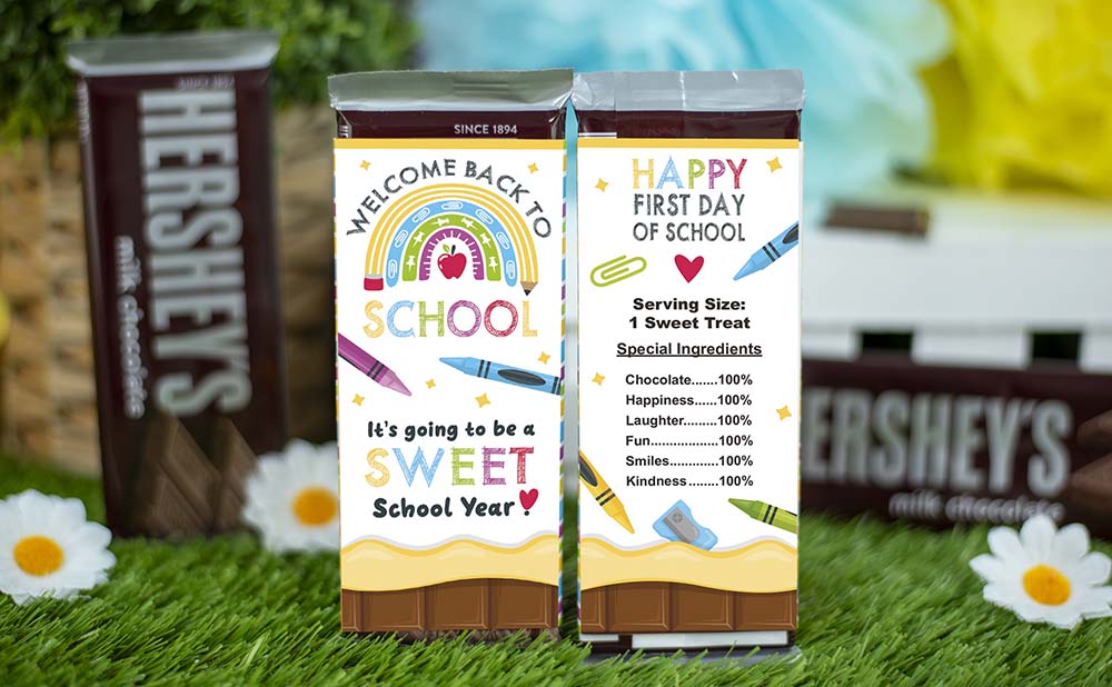 Fun Printable Rainbow Chocolate Bar Wrappers: The Perfect First Day of ...