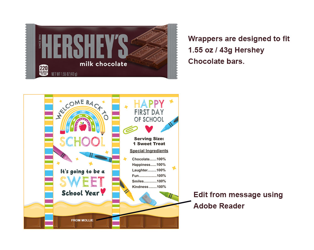Fun Printable Rainbow Chocolate Bar Wrappers: The Perfect First Day of ...