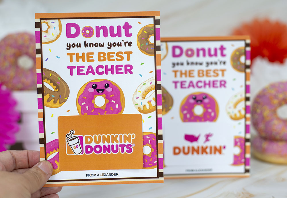 Printable Donut Gift Card Holders: The Sweetest Teacher Appreciation ...