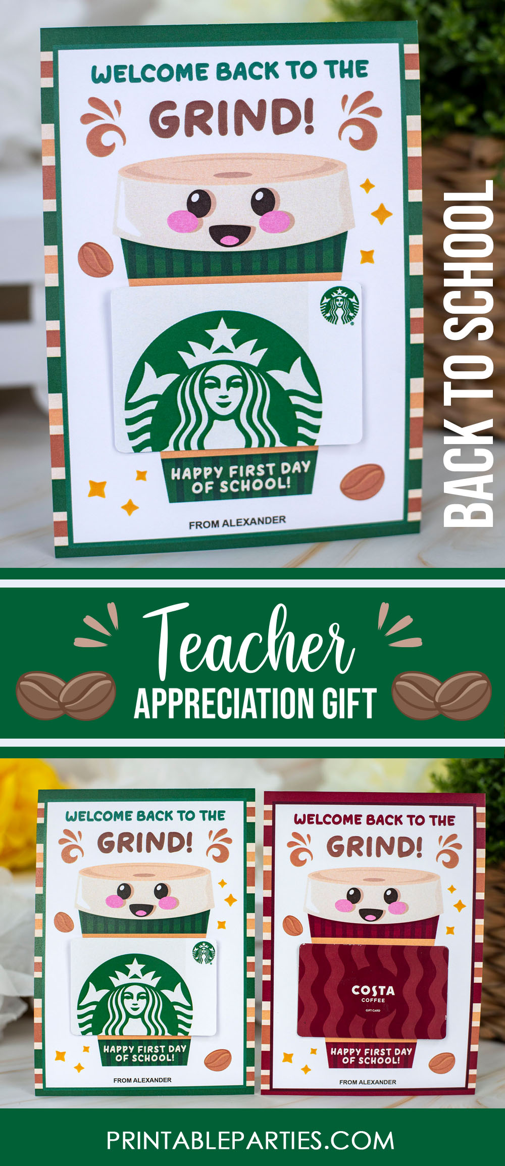 Fun, Printable Coffee Card Holders – The Perfect Back to School Teacher ...