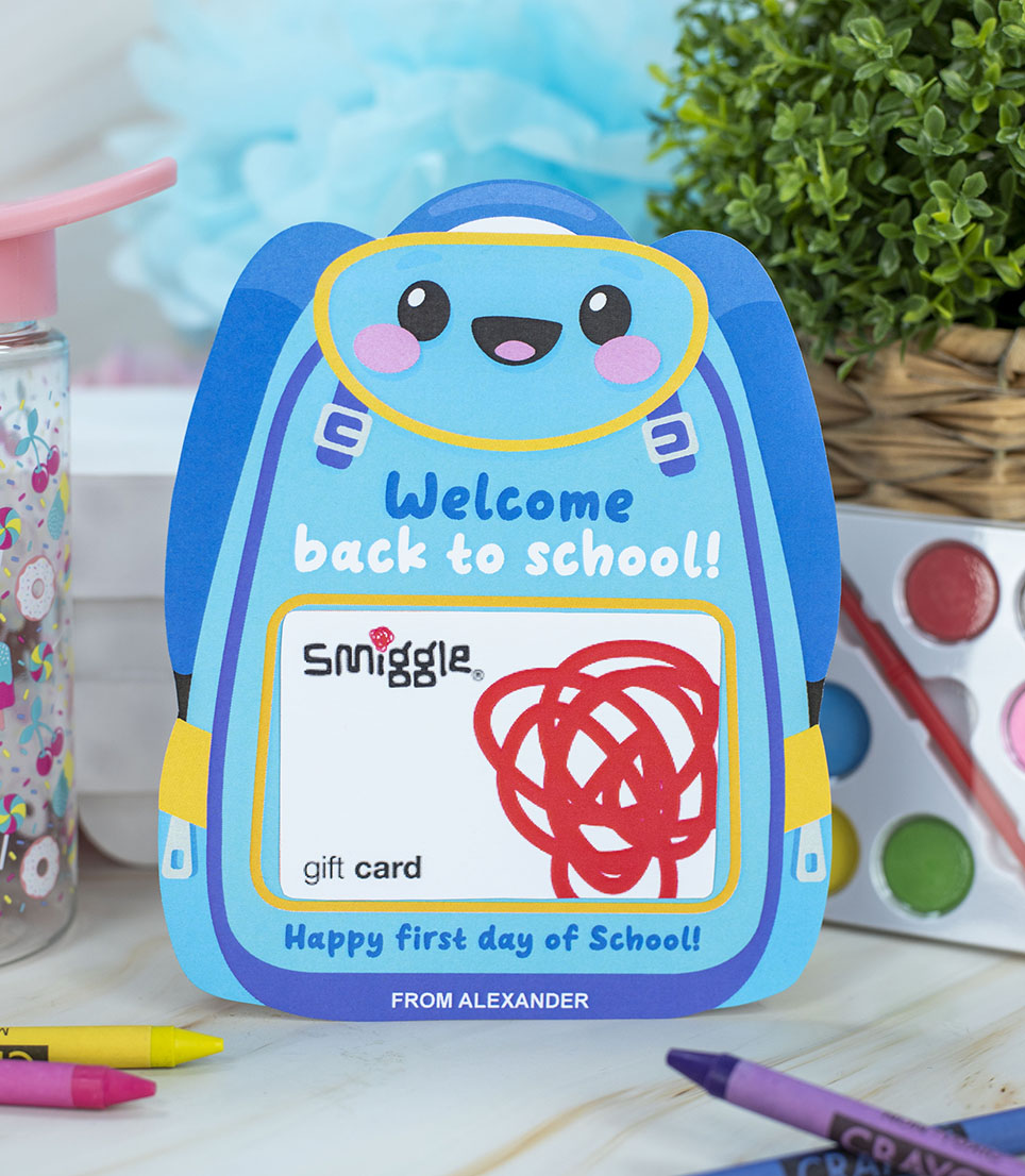 Back to School Gift | Kawaii Printable Backpack Gift Card Holder