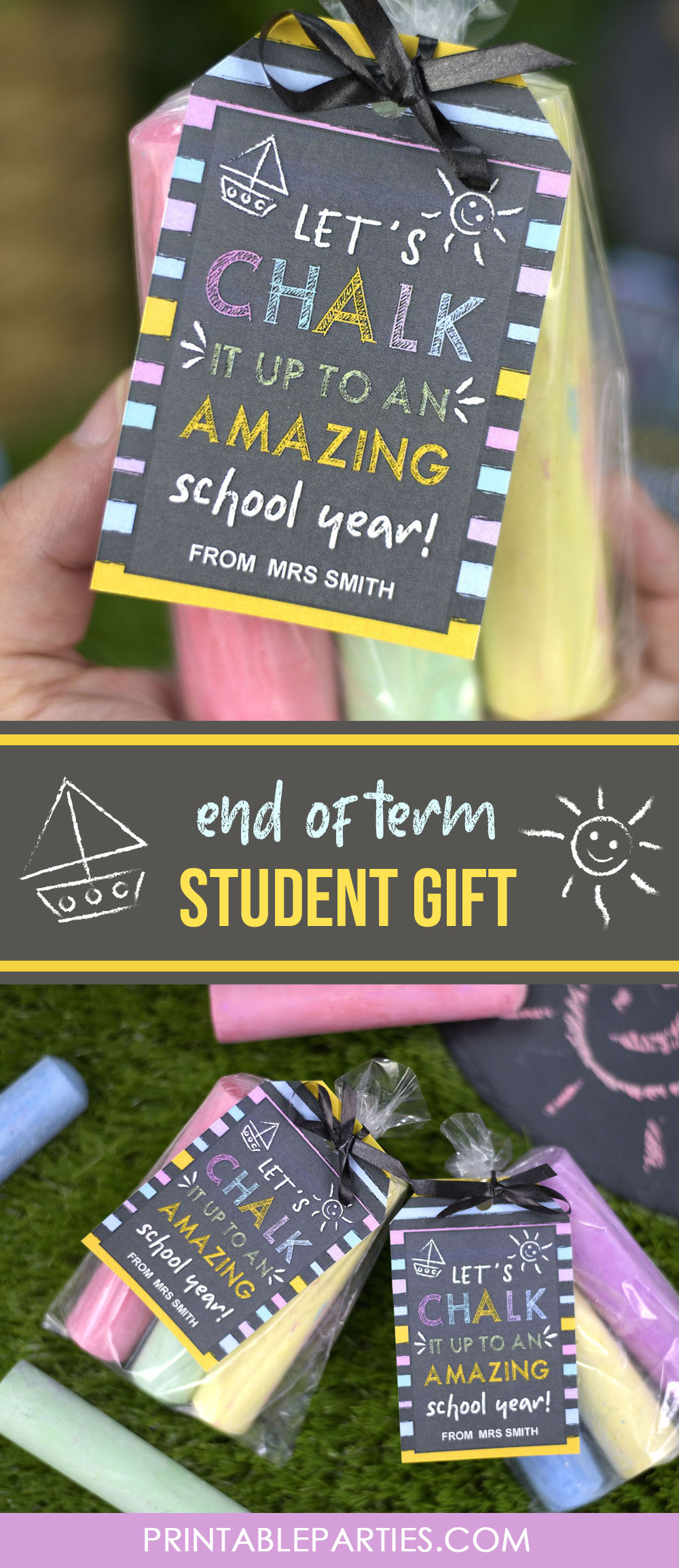 CHALK Up the Fun with Our Printable Chalk Gift Tags for End of School Year