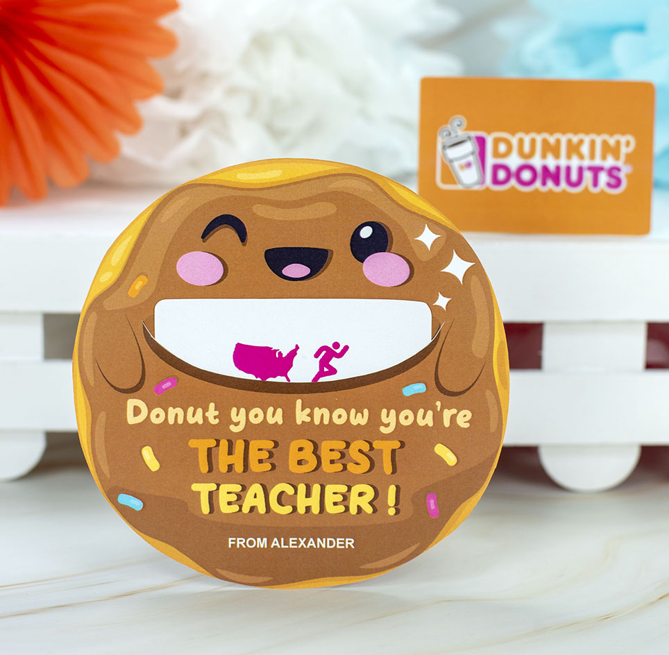 The Sweetest Teacher Appreciation Gift: Printable Donut Gift Card Holders!