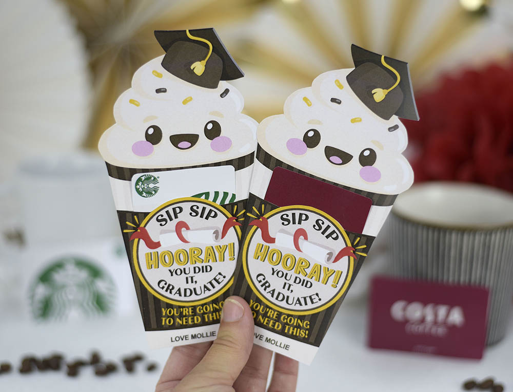 Unique Printable Graduation Gift | Fun Coffee Card Holder