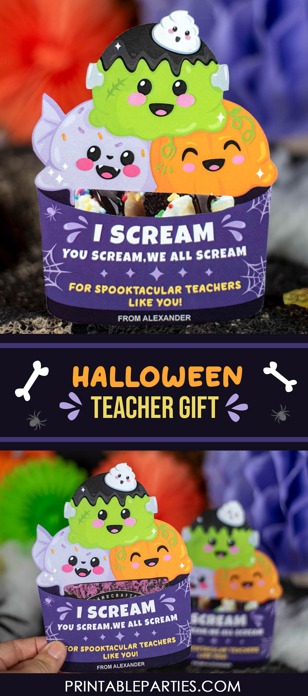 Spooktacular Halloween Teacher Gift - Adorable Ice Cream Gift Card ...