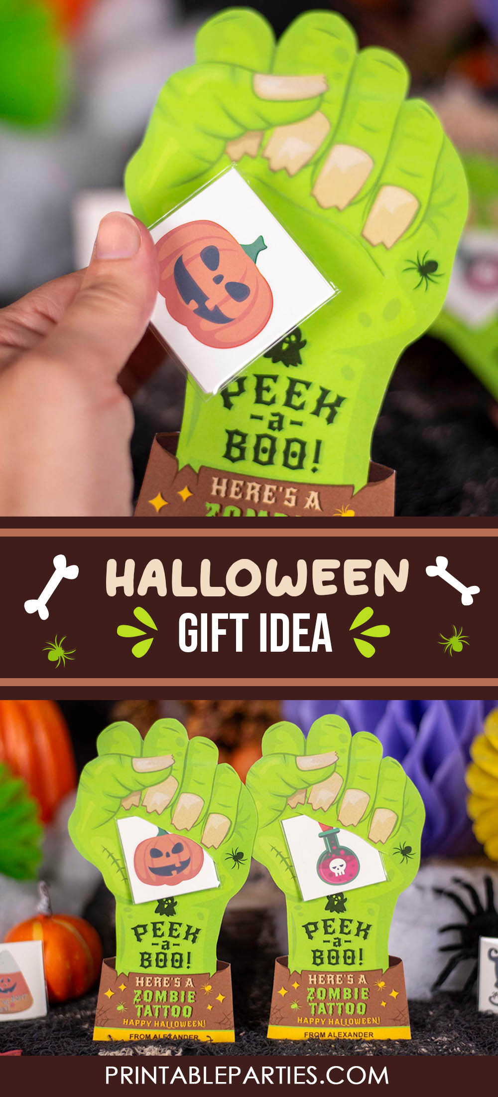 Halloween Zombie Hand Tattoo Holder - Best Halloween Classroom Gift for ...