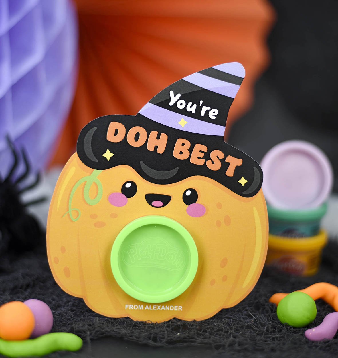Halloween Classroom Gift: Budget-Friendly Printable Pumpkin Play Doh ...