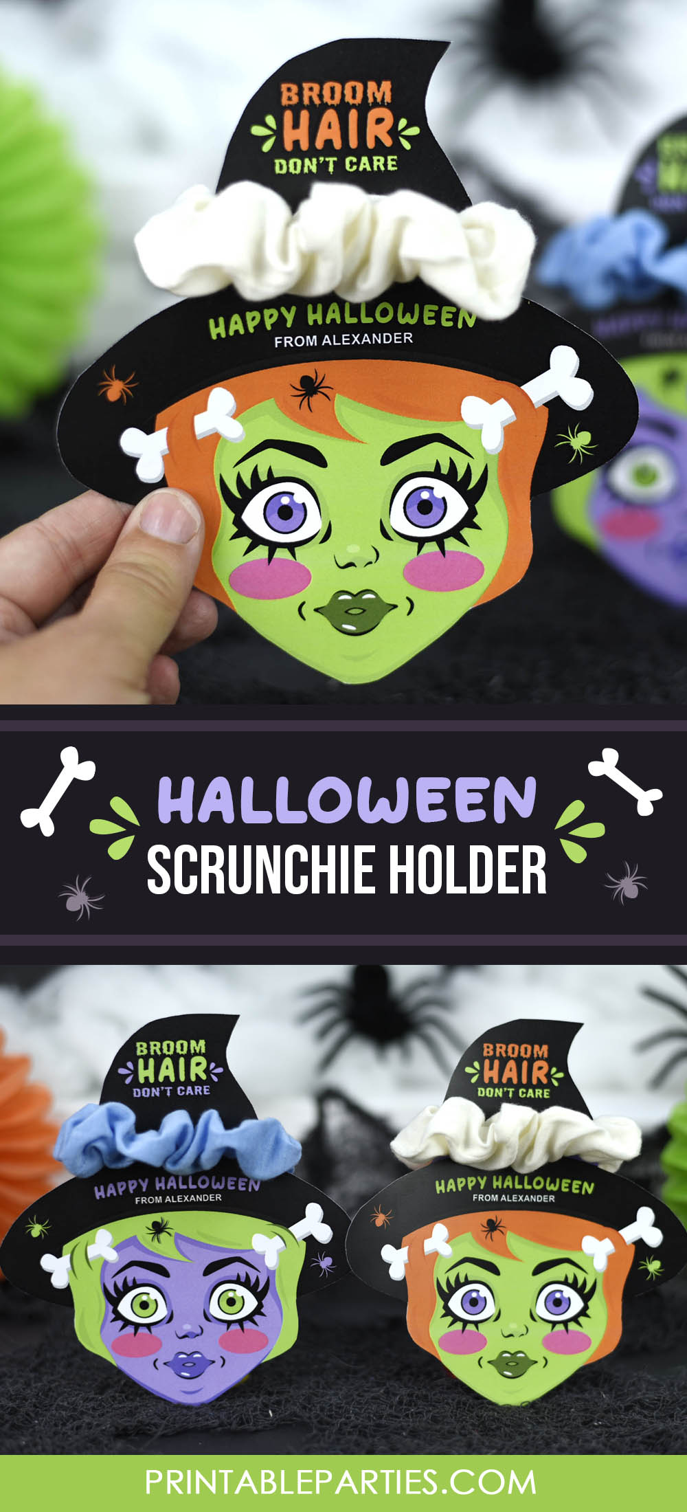 Bewitchingly Adorable Printable Halloween Scrunchie Holders - Perfect ...