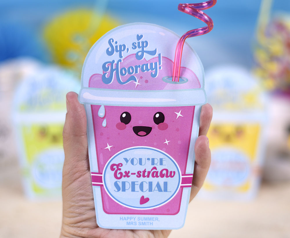 End-of-Term Fun with Printable Crazy Straw Gift Tags | Summer ...