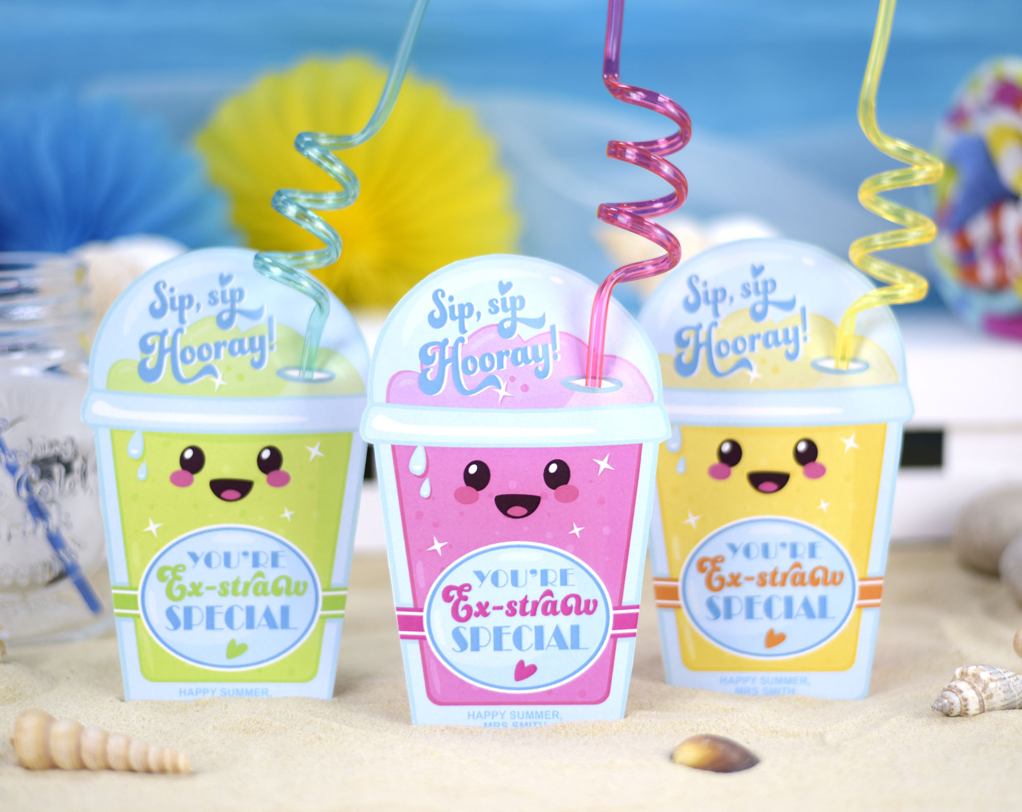 End-of-Term Fun with Printable Crazy Straw Gift Tags | Summer ...