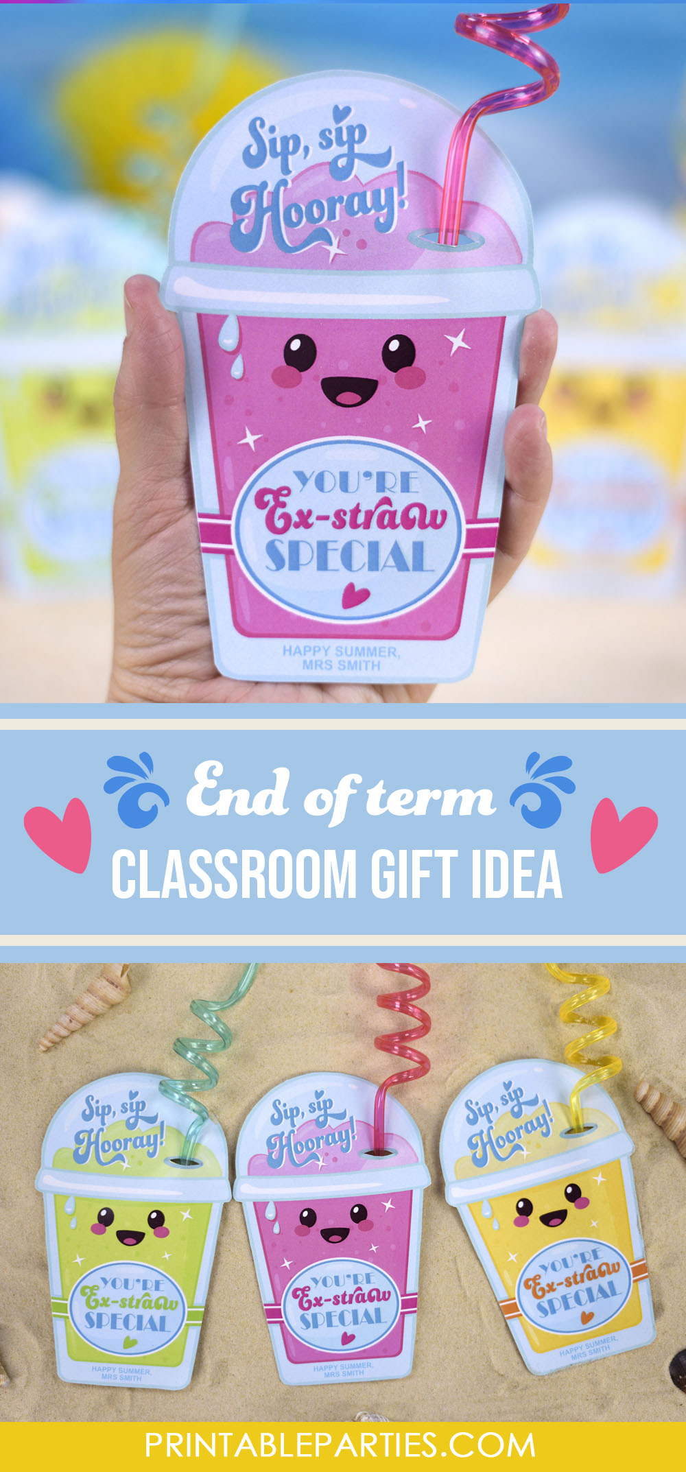 End-of-Term Fun with Printable Crazy Straw Gift Tags | Summer ...